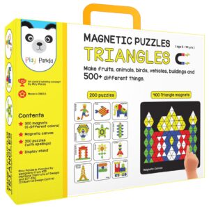 play panda magnetic puzzles triangles 500 colorful magnets medium