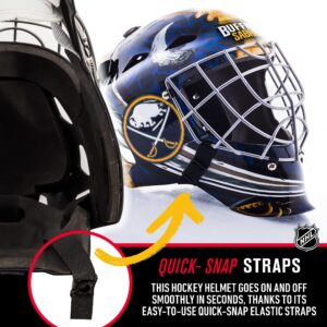 Franklin Sports Buffalo Sabres NHL Hockey Goalie Face Mask - Goalie Mask for Kids Street Hockey - Youth NHL Team Street Hockey Masks