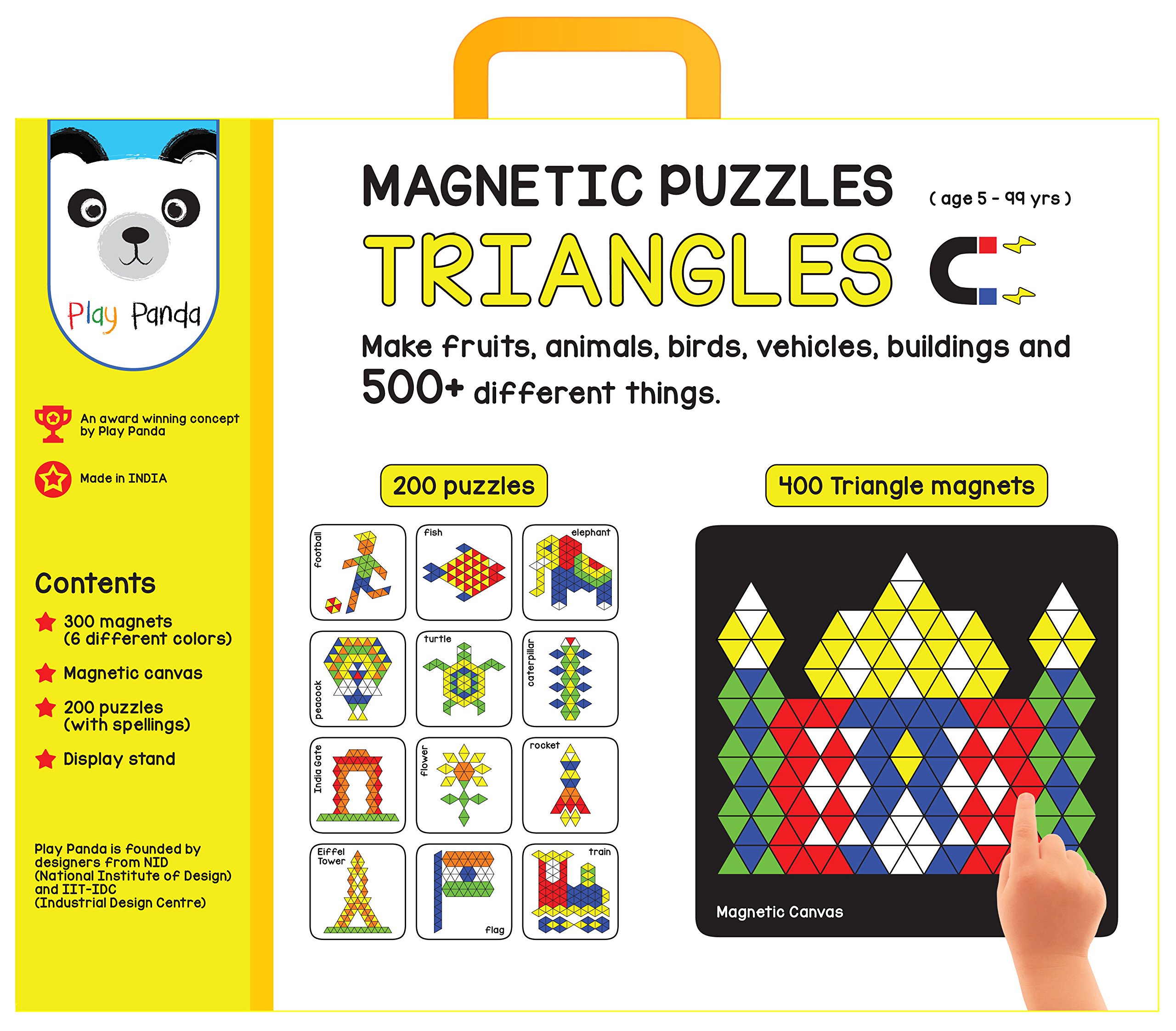 Play Panda Magnetic Puzzles Triangles 500 Colorful Magnets Medium