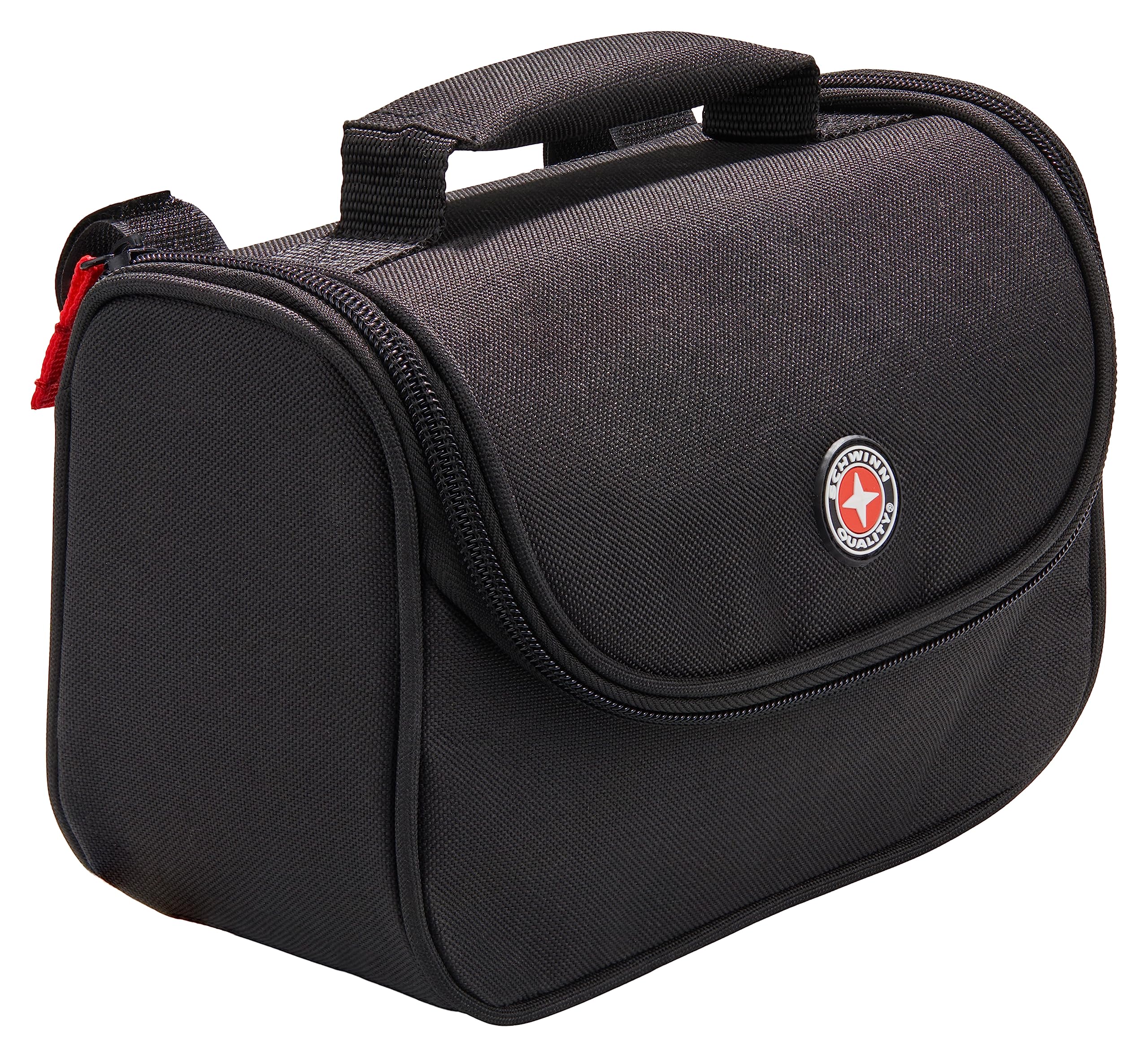 Schwinn Bike Handlebar Bag, Easy to Install, Front Bag Mounted Bicycle Accessories, Waterproof and Zippered, Black