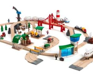 BRIO World 33766 Deluxe Railway Set - Ultimate Wooden Train Adventure for Kids Aged 3 and Up | Interactive and Educational | Compatible with All Brio Railway Toys | Certified Sustainable Toy