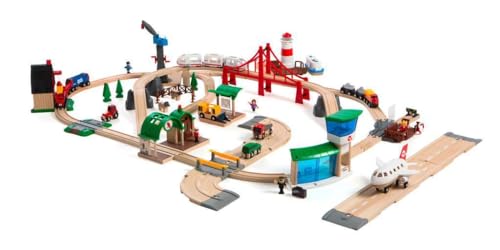 BRIO World 33766 Deluxe Railway Set - Ultimate Wooden Train Adventure for Kids Aged 3 and Up | Interactive and Educational | Compatible with All Brio Railway Toys | Certified Sustainable Toy