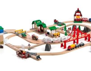 BRIO World 33766 Deluxe Railway Set - Ultimate Wooden Train Adventure for Kids Aged 3 and Up | Interactive and Educational | Compatible with All Brio Railway Toys | Certified Sustainable Toy