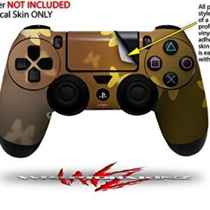 WraptorSkinz Vinyl Decal Skin Compatible with Sony PS4 Controller PlayStation 4 Original Slim and Pro Bokeh Butterflies Yellow (Controller NOT Included)