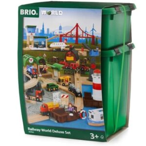 BRIO World 33766 Deluxe Railway Set - Ultimate Wooden Train Adventure for Kids Aged 3 and Up | Interactive and Educational | Compatible with All Brio Railway Toys | Certified Sustainable Toy