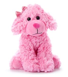 the petting zoo scruffy dog stuffed animal, gifts for girls, pink dog plush toy 9 inches