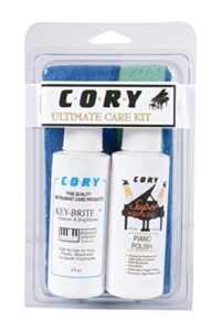 cory ultimate care kit for piano, key-brite, polish, and cloth