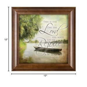 This is the Day That the Lord Has Made 12 x 12 Framed Woodgrain Wall Art Plaque