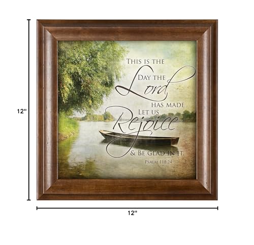 This is the Day That the Lord Has Made 12 x 12 Framed Woodgrain Wall Art Plaque