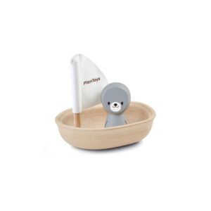 plantoys sailing boat seal - bath toy - water toy children - bath toy baby from 1 year - set with sailing boat and removable seal