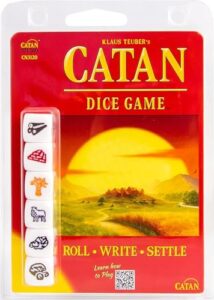 catan dice game - portable fun for on-the-go adventures! strategy game, family game for kids and adults, ages 7+, 1-4 players, 15-30 minute playtime, made by catan studio