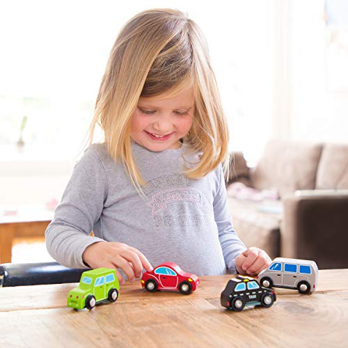 New Classic Toys Wooden Vehicles Set Multi Color 4 Sportcars