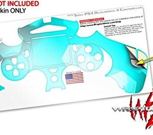 WraptorSkinz Vinyl Decal Skin Compatible with Sony PS4 Controller PlayStation 4 Original Slim and Pro Bokeh Hex Neon Teal (Controller NOT Included)