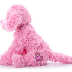 The Petting Zoo Scruffy Dog Stuffed Animal, Gifts for Girls, Pink Dog Plush Toy 9 Inches