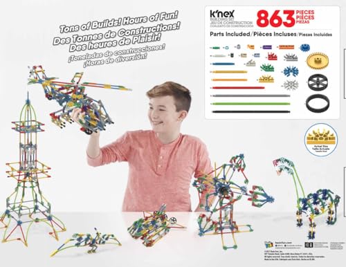 K’NEX Imagine: 100 Model Building Set – 863 Pieces, STEM Learning Creative Construction Model for Ages 7-10, Interlocking Engineering Toy for Boys & Girls, Adults - Amazon Exclusive