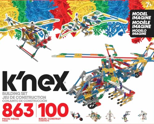 K’NEX Imagine: 100 Model Building Set – 863 Pieces, STEM Learning Creative Construction Model for Ages 7-10, Interlocking Engineering Toy for Boys & Girls, Adults - Amazon Exclusive