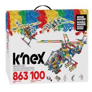 k’nex imagine: 100 model building set – 863 pieces, stem learning creative construction model for ages 7-10, interlocking engineering toy for boys & girls, adults - amazon exclusive