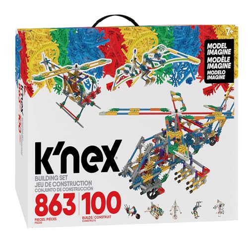 K’NEX Imagine: 100 Model Building Set – 863 Pieces, STEM Learning Creative Construction Model for Ages 7-10, Interlocking Engineering Toy for Boys & Girls, Adults - Amazon Exclusive