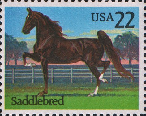 USPS Horse Breeds 1985 Full Sheet of 40 x 22 Cent Stamps Scott 2155-58