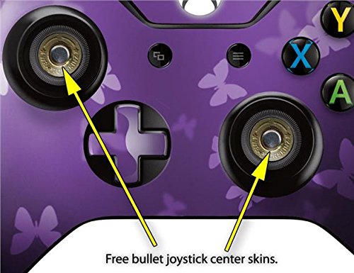 WraptorSkinz Decal Style Vinyl Skin Wrap compatible with XBOX One Original Wireless Controller Bokeh Butterflies Purple