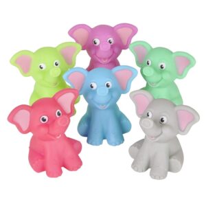 rhode island novelty 2 inch rubber water squirting elephants, one dozen