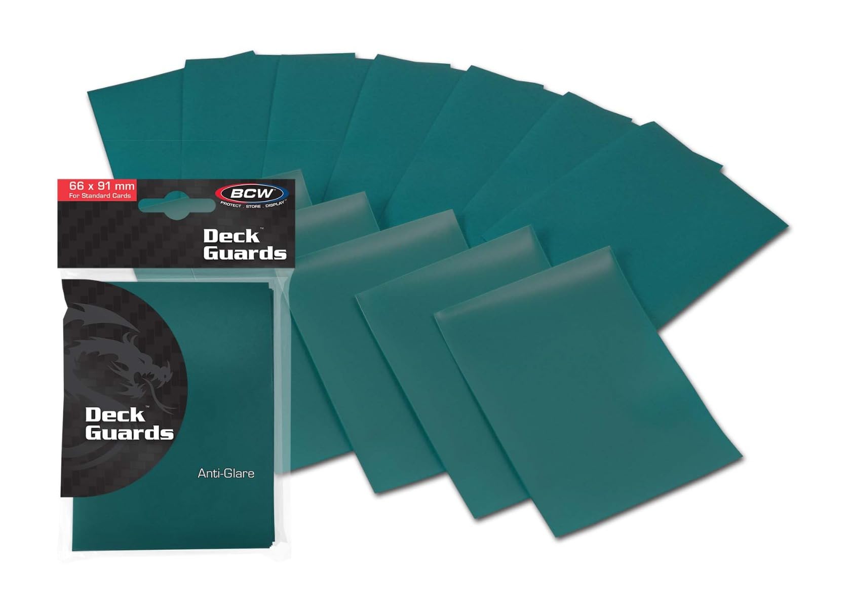 BCW Deck Guard - Double Matte Teal Card Sleeves | Acid-Free, Archival-Safe, No PVC | Anti-Glare Matte Finish | Fits Standard 2½" x 3½" Game Cards | Durable Deck Protector Sleeves | 100 Ct