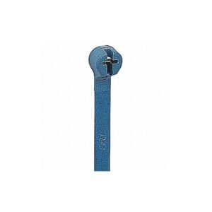 thomas & betts ty524m-ndt ty-rap 5" nylon 6.6 compound, detectable cable tie with stainless steel locking device (pack of 100), bright blue