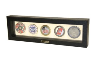 5 challenge coin/casino chip/coins display case box frame holder shadowbox