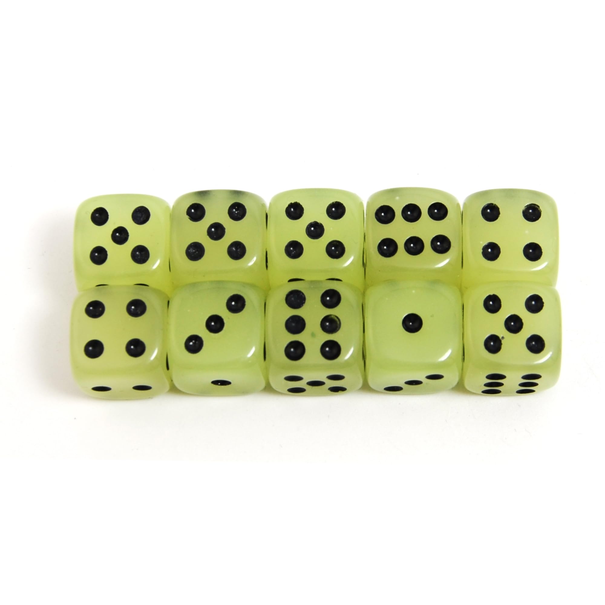 Smartdealspro 10-Pack D6 Six Sided Glow in The Dark Dice Die for DND, MTG, RPG, Tenzi, Farkle, Yahtzee, Bunco, Teaching Math, Table Board Game