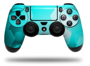 wraptorskinz vinyl decal skin compatible with sony ps4 controller playstation 4 original slim and pro bokeh hex neon teal (controller not included)