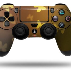 WraptorSkinz Vinyl Decal Skin Compatible with Sony PS4 Controller PlayStation 4 Original Slim and Pro Bokeh Butterflies Yellow (Controller NOT Included)