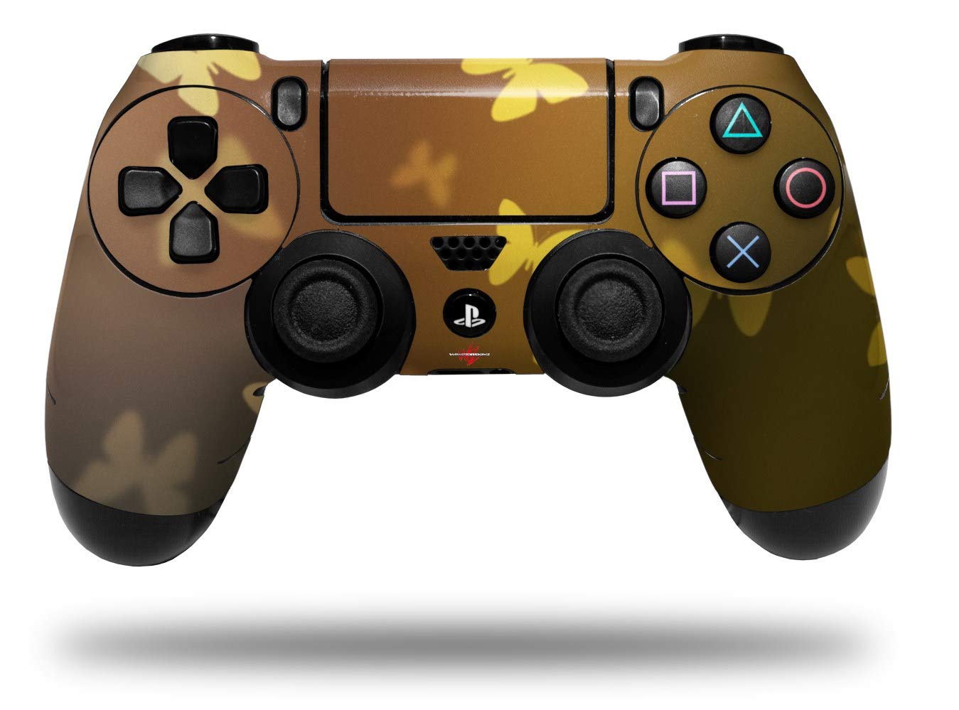 WraptorSkinz Vinyl Decal Skin Compatible with Sony PS4 Controller PlayStation 4 Original Slim and Pro Bokeh Butterflies Yellow (Controller NOT Included)