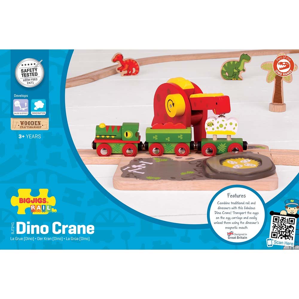 Bigjigs Rail, Dinosaur Train Crane, Wooden Toys, Bigjigs Train Accessories, Wooden Crane, Dinosaur Track, Crane Toy, Bigjigs Crane, Dinosaur Toys