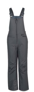 arctix kids insulated snow bib overalls, charcoal, x-large