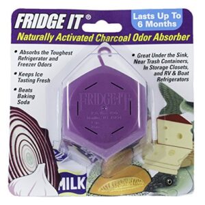 innofresh fridge-it- refrigerator deodorizer 3 pack, odor absorber and air freshener. natural activated charcoal and fragrance free, lasts up to 6-months