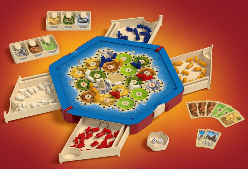 CATAN Traveler COMPACT EDITION Board Game - Settle, Trade, and Build on the Go! Strategy Game, Family Game for Kids and Adults, Ages 10+, 2-4 Players, 60 Minute Playtime, Made by CATAN Studio