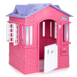 little tikes cape cottage house, pink with working door, working window shutters, flag holder, easy installation process, for kids 2-8 years old