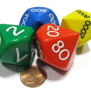 Koplow Games Place Value Dice 29mm (1 1/8in) 10 Sided Dice Set of 4