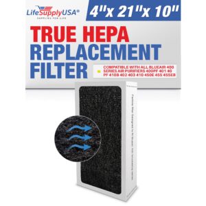 lifesupplyusa smokestop carbon particle filter replacement compatible with all blueair 400 series air purifiers 400pf 401 401pf 410b 402 403 410 450e 455 455eb