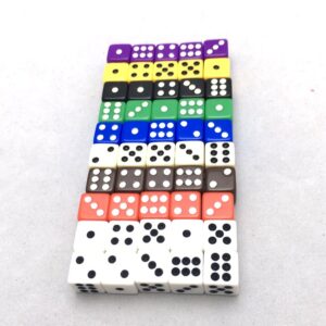 SmartDealsPro 50-Pack D6 Six Sided 12mm Opaque Dice Die-Random Color(at Least 5 Colors)