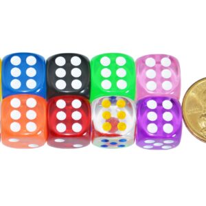 SmartDealsPro 10-Pack D6 Six Sided 16mm Transparent Dice Die for DND, MTG, RPG, Tenzi, Yahtze, Bunco, Table Borad Games, Math Teaching