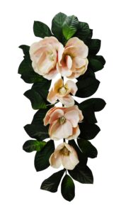 vgia 30 inches silk magnolia teardrop garland for wedding party home garden, wedding arch garden wall decoration, home decoration - pink