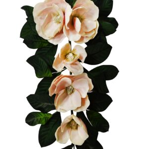 VGIA 30 inches silk magnolia teardrop garland for wedding party home garden, wedding arch garden wall decoration, home decoration - Pink