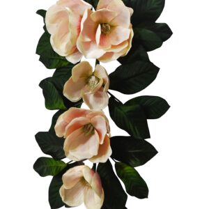 VGIA 30 inches silk magnolia teardrop garland for wedding party home garden, wedding arch garden wall decoration, home decoration - Pink