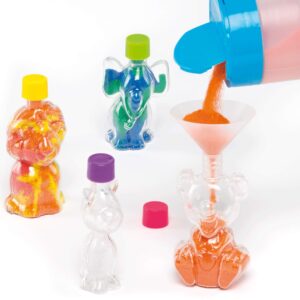 baker ross af360 animal sand art bottles - pack of 6, to fill with loose glitter or sand, art for crafting and ornament making