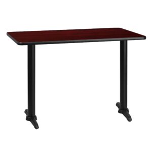 flash furniture graniss 30'' x 42'' rectangular mahogany laminate table top with 5'' x 22'' table height bases