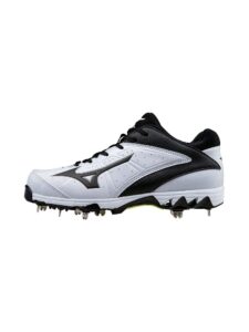 mizuno womens 9 spike swift 4 white-black-w softball shoes, white/black, 11.5 us