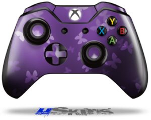 wraptorskinz decal style vinyl skin wrap compatible with xbox one original wireless controller bokeh butterflies purple