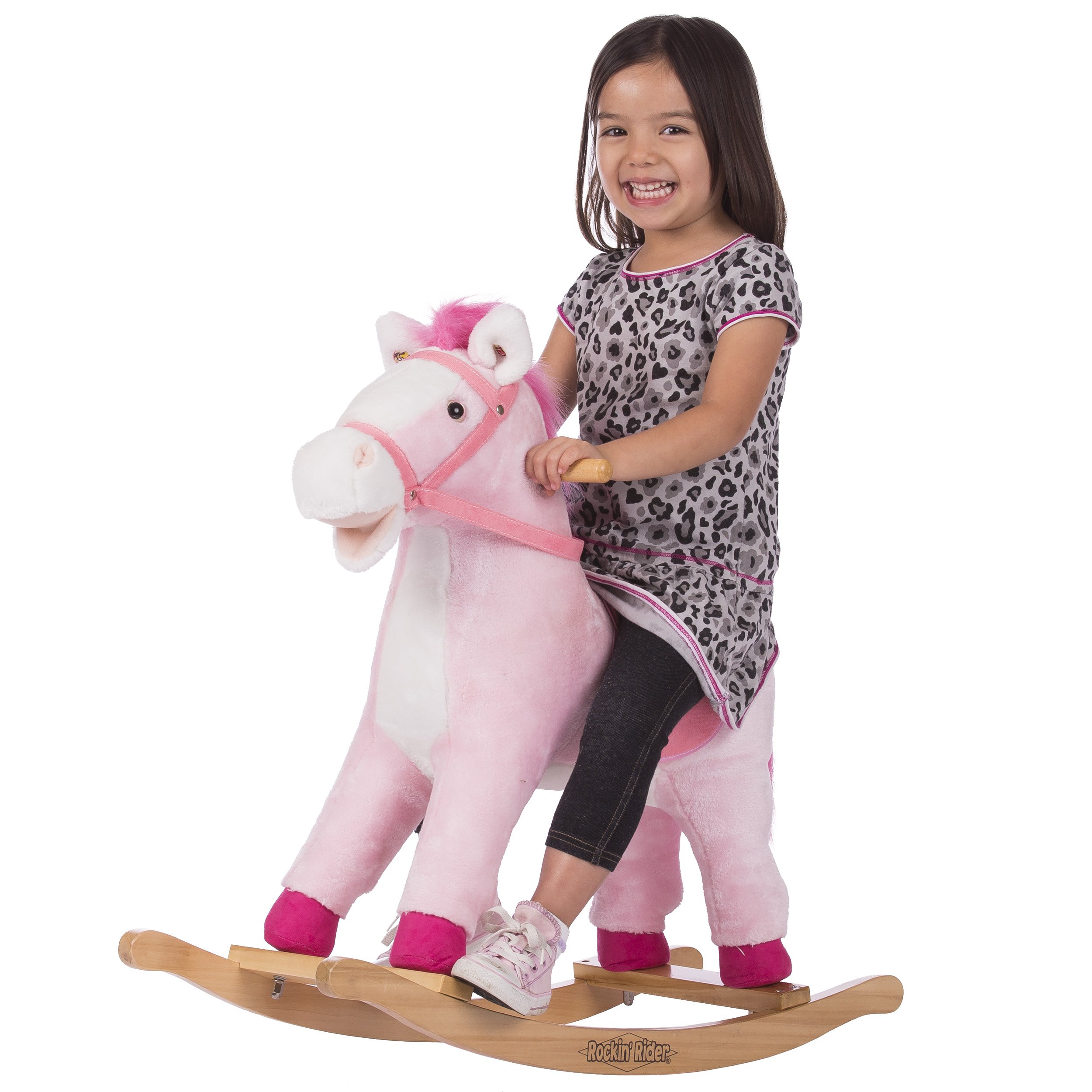 Rockin' Rider Dazzle Rocking Horse Ride On, Pink, Large