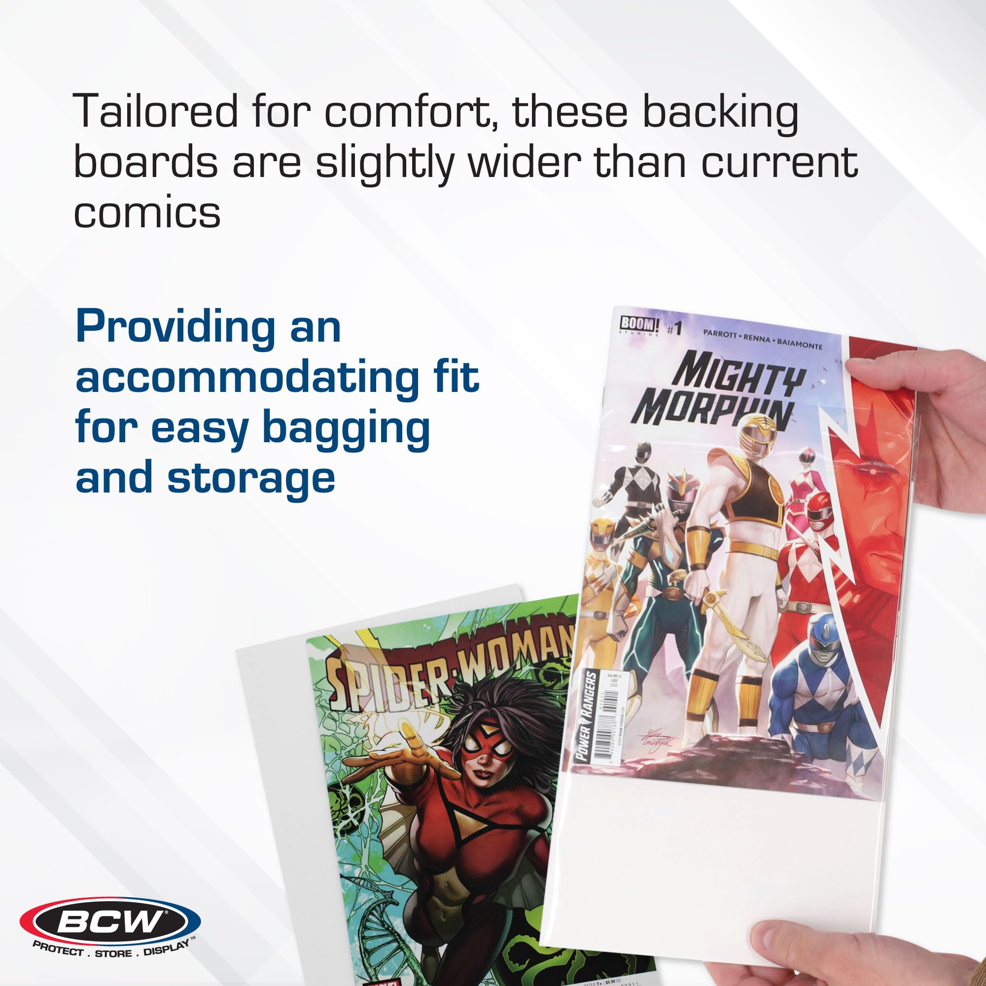 BCW Current Comic Book Backing Boards - 1 Pack (100 Total) | 24 pt., Coated, Buffered with 3% Calcium Carbonate | Precision Cut for Current Comic Bags | Comic Book Boards for Long-Term Storage